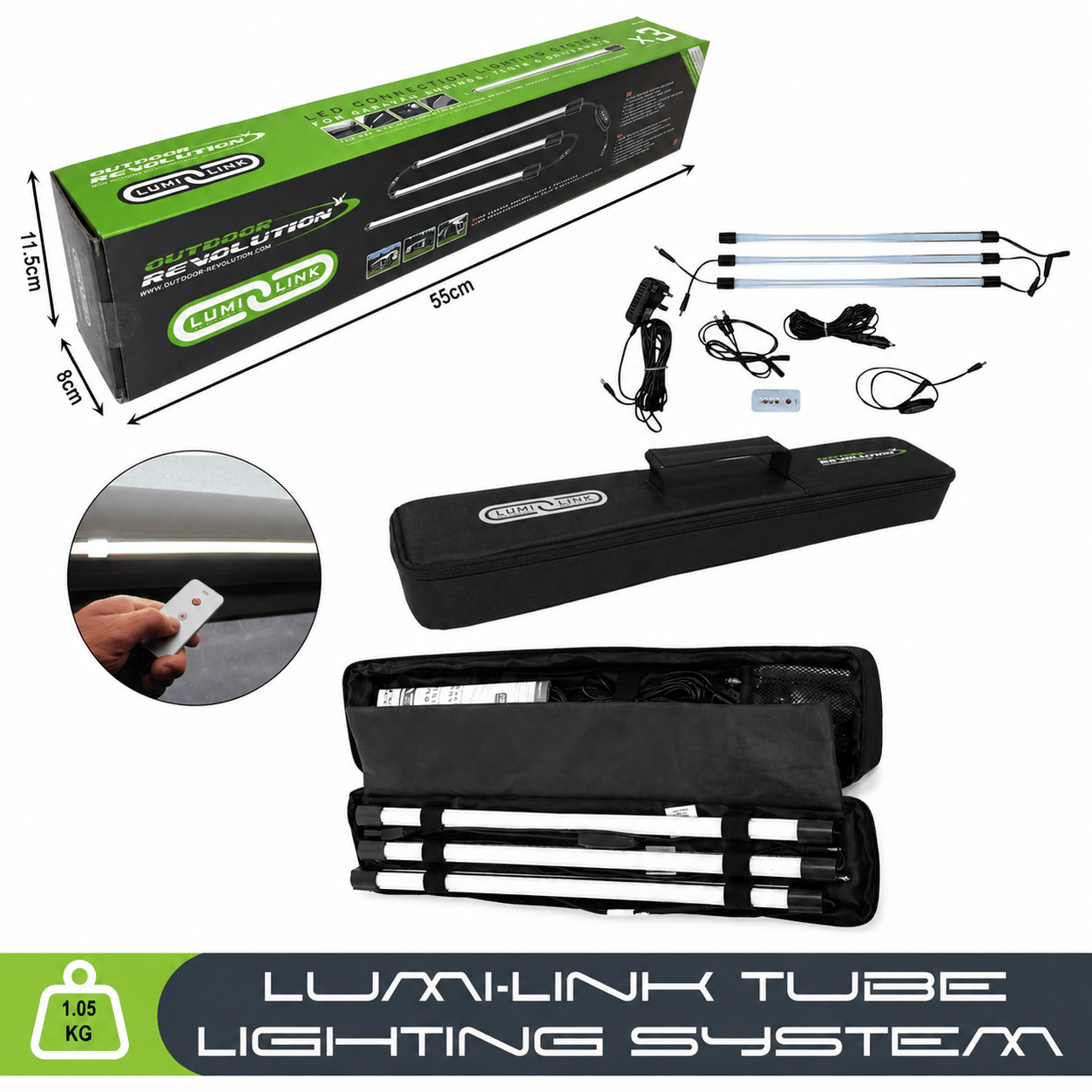 Outdoor Revolution Lumi-Link V2 Triple LED Tube Light Kit — Aztec Leisure